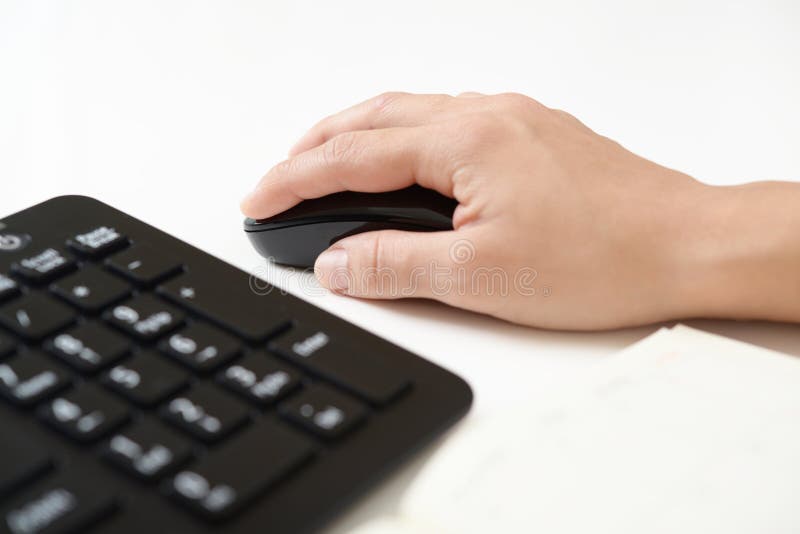 Hand Operating the Computer Mouse Stock Image - Image of electronics ...