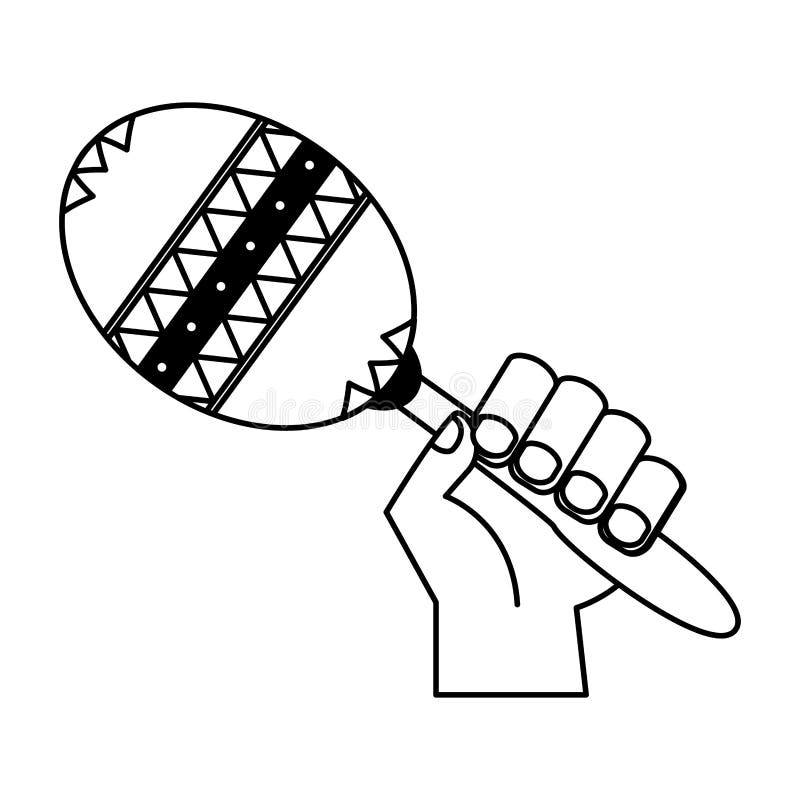 Hand with maraca stock vector. Illustration of percussion - 144351233