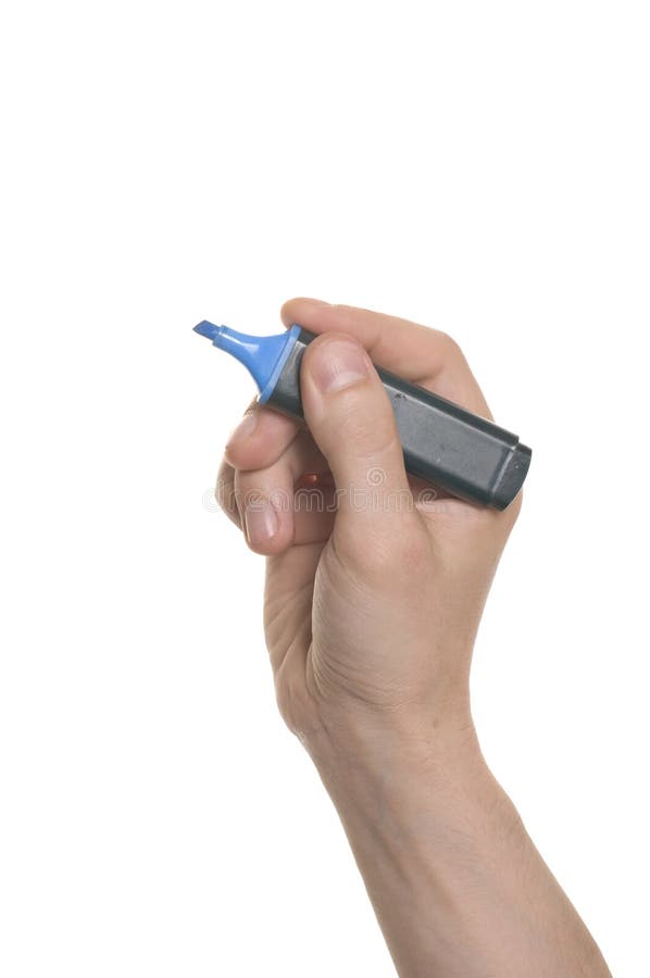 Hand With Marker Drawing Isolated Stock Image - Image of paper, message ...