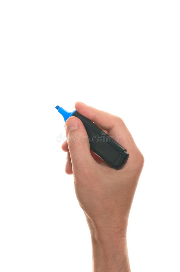 Hand With Marker Drawing Isolated Stock Image - Image of paper, message ...