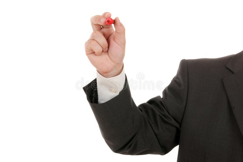 Hand With Marker Drawing Isolated Stock Image - Image of paper, message ...