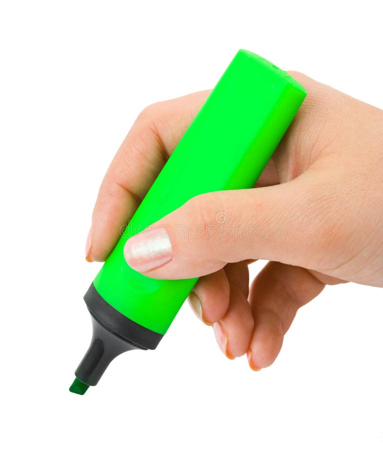 Hand with marker and test stock image. Image of highlighter - 7428529