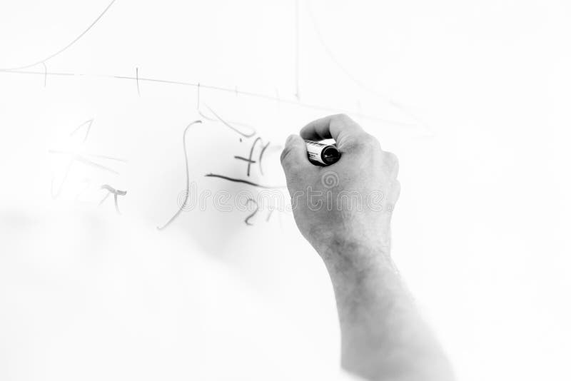 Hand with Marker Writing on Board Stock Image - Image of notes ...