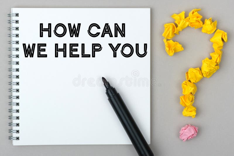 Hand with Marker Writing: How Can we Help You Stock Image - Image of ...