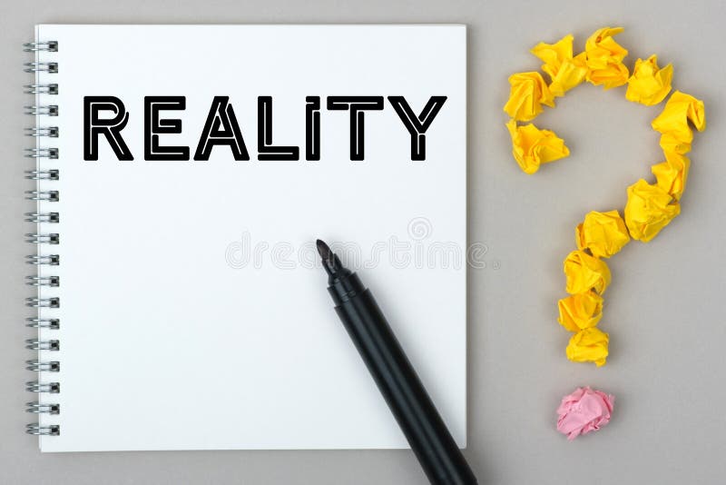 Hand with Marker Writing: Reality. Question. Close-up Stock Photo ...