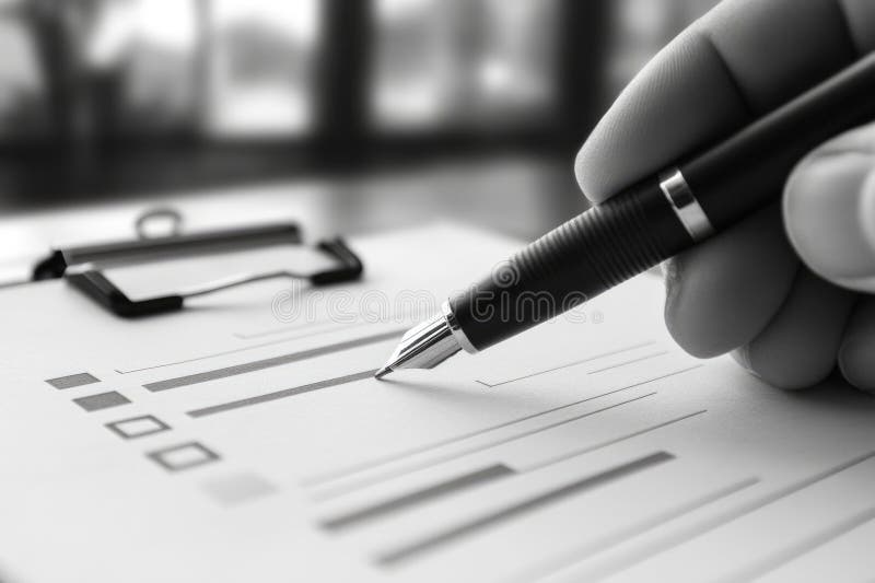 Hand Marking Off Items on a Form Stock Photo - Image of form, marking ...