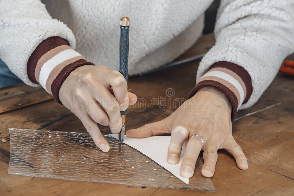 Hand of Master Glassmaker at Work in a Workshop Stock Image - Image of ...
