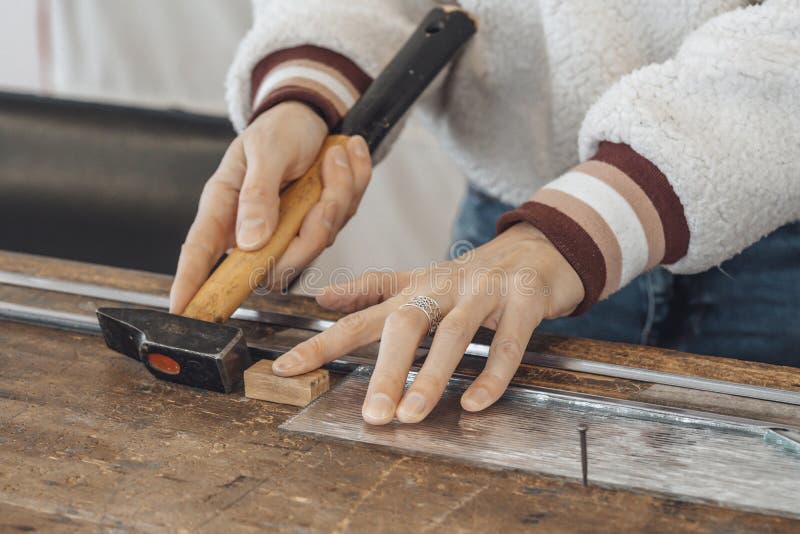 Hand of Master Glassmaker in a Workshop Stock Image - Image of hammer ...