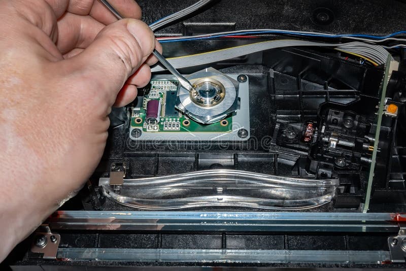 Laser Printer Disassembled with the Wires and the Motherboard Stock ...