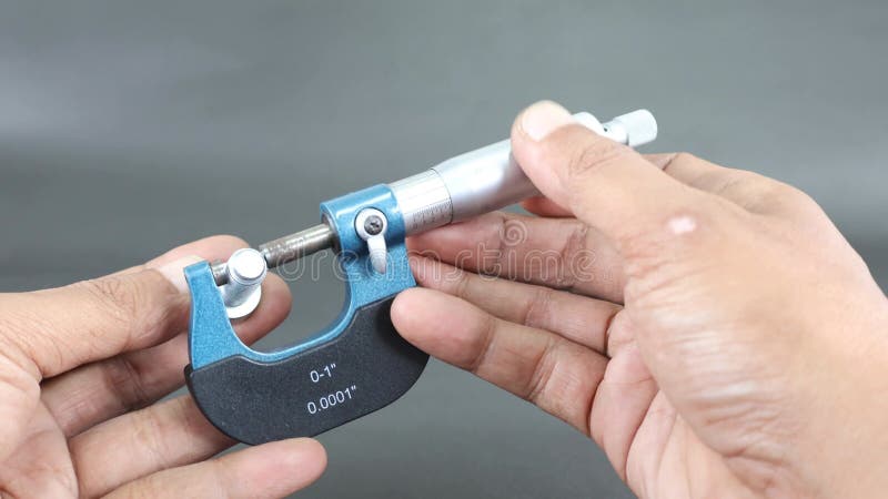 Hand Measure Diameter Hex Bolt Using Micrometer Stock Video - Video of ...
