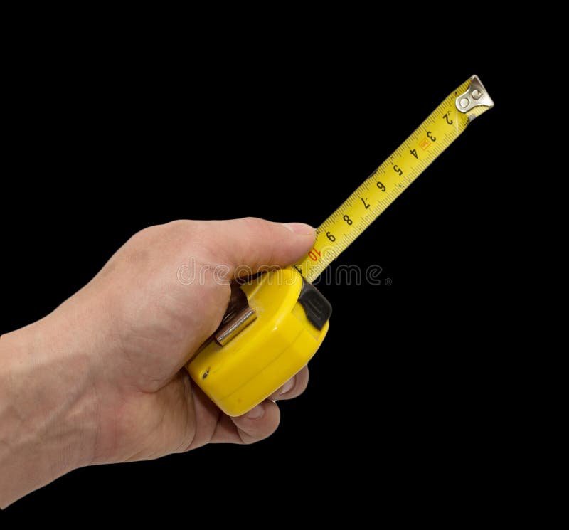 Hand with Measuring Tool - Completely Isolated on Black Stock Image ...
