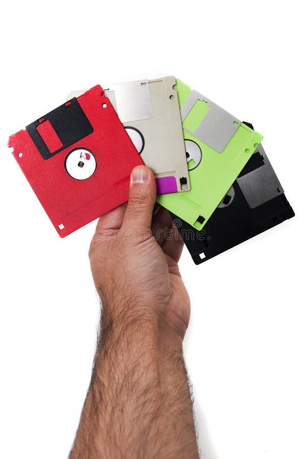 Hand med disketten arkivfoto. Bild av bakgrund, kompakt - 105980940