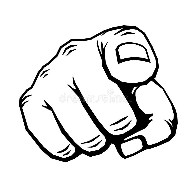 Hand Som Pekar Fingervektorillustrationen Vektor Illustrationer ...