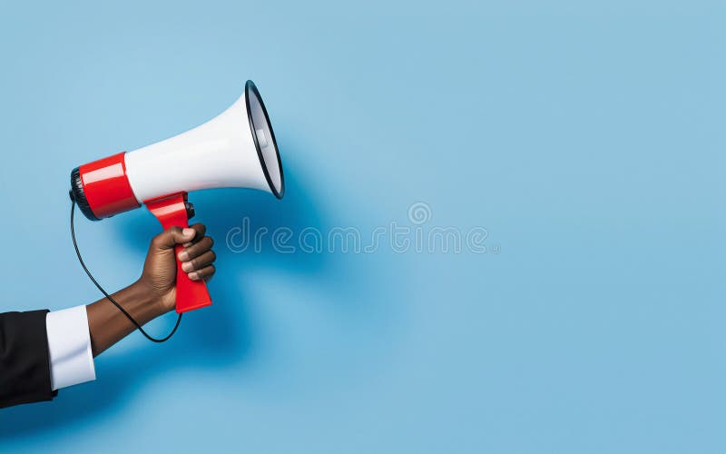 Hand with a Megaphone with Space for Text Stock Illustration ...