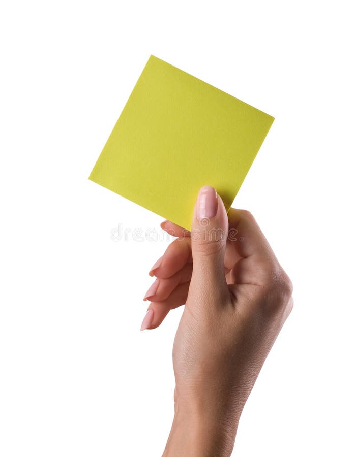 Adult Man Hand Holding Sticky Note Stock Photo - Image of hand, post ...