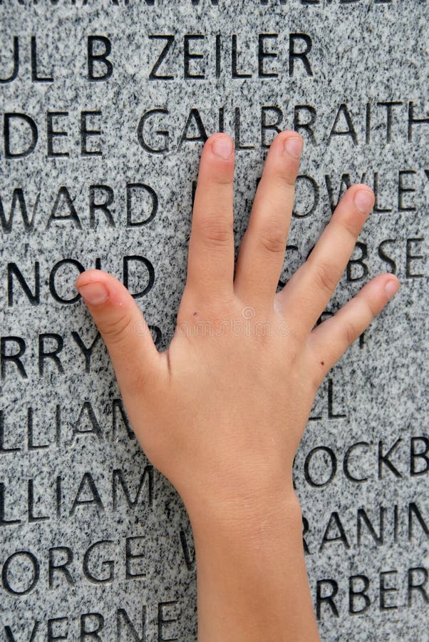 Hand on memorial stock image. Image of honor, memorial - 4721715