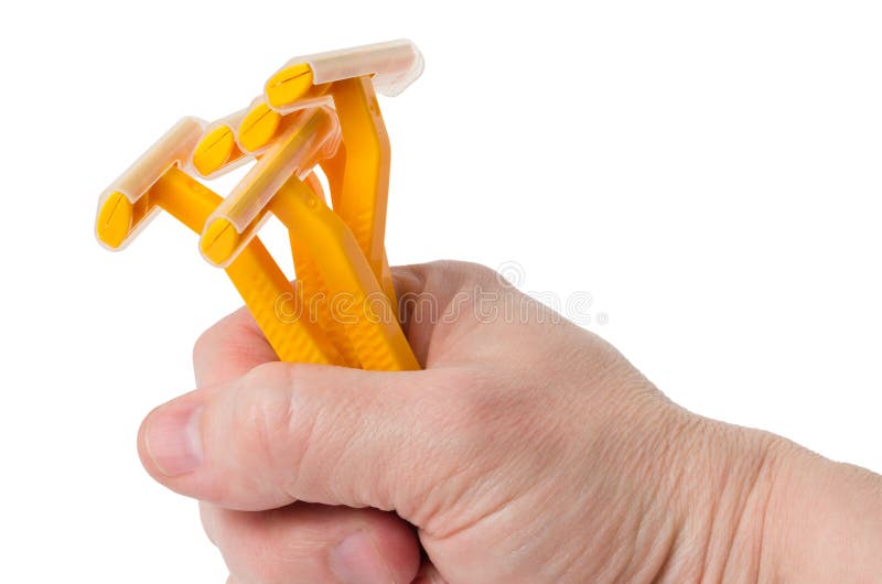 Orange Safety Razors with Small Depth of Field Stock Image - Image of ...