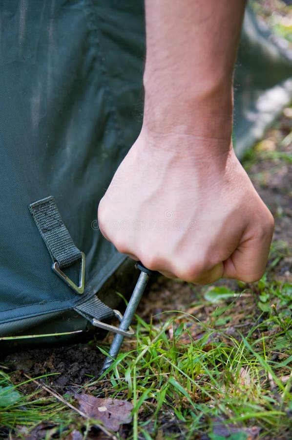 Hand Men Still Tent Camping Stock Photo - Image of awning, hold: 9450804