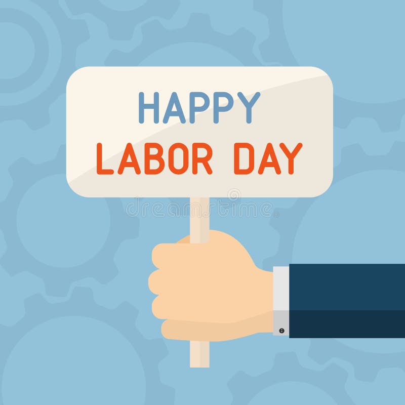 Hand Met Banner Van Arbeidsdag Vector Illustratie - Illustration of ...