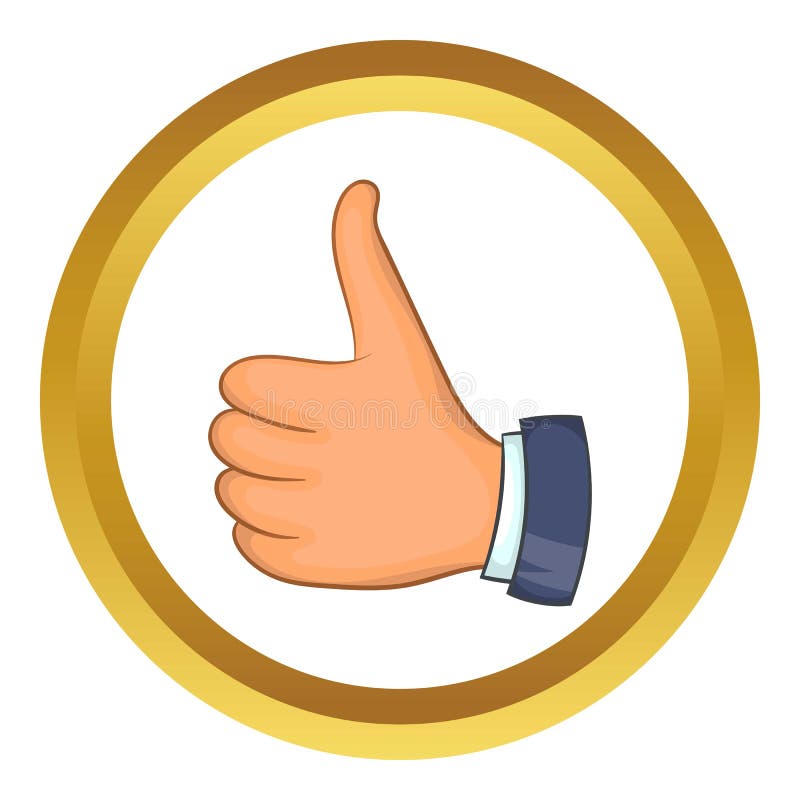 Hand Met Duim Op Pictogram, Beeldverhaalstijl Vector Illustratie ...