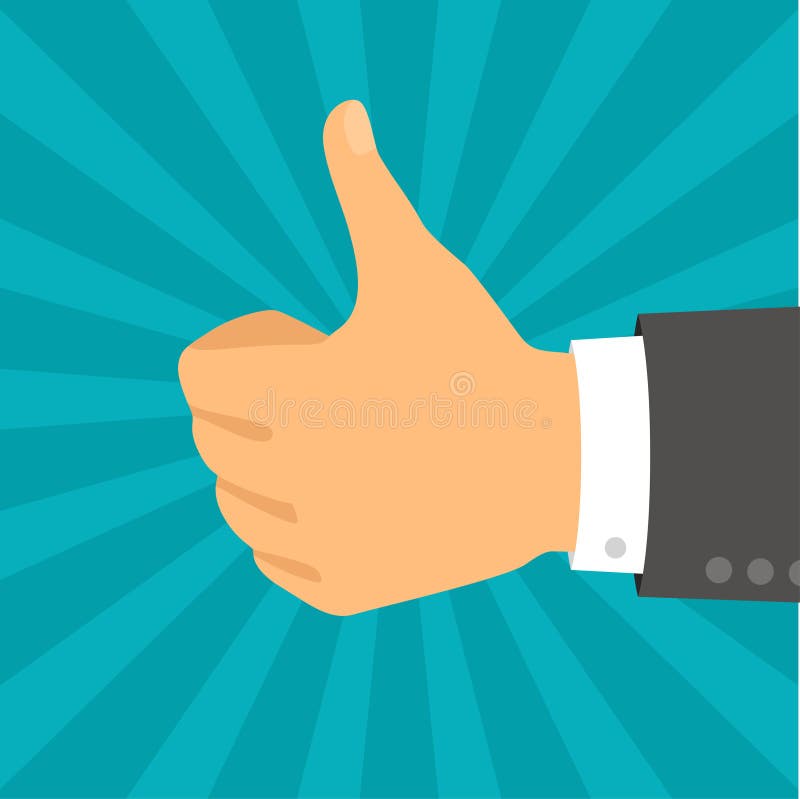 Hand Met Duim in Plat Ontwerpstijl Vector Illustratie - Illustration of ...