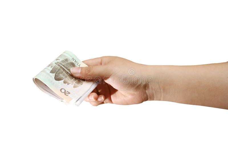 Hand met geld stock foto. Image of idee, stapel, maken - 8254400