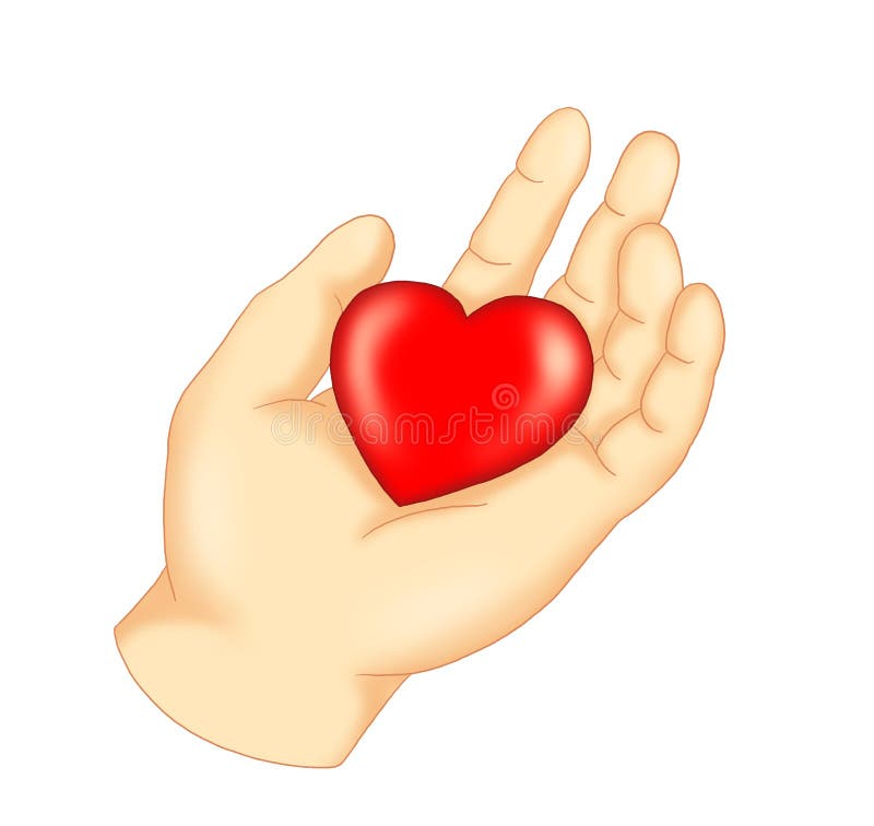 Hand met hart stock illustratie. Illustration of digitaal - 12600258