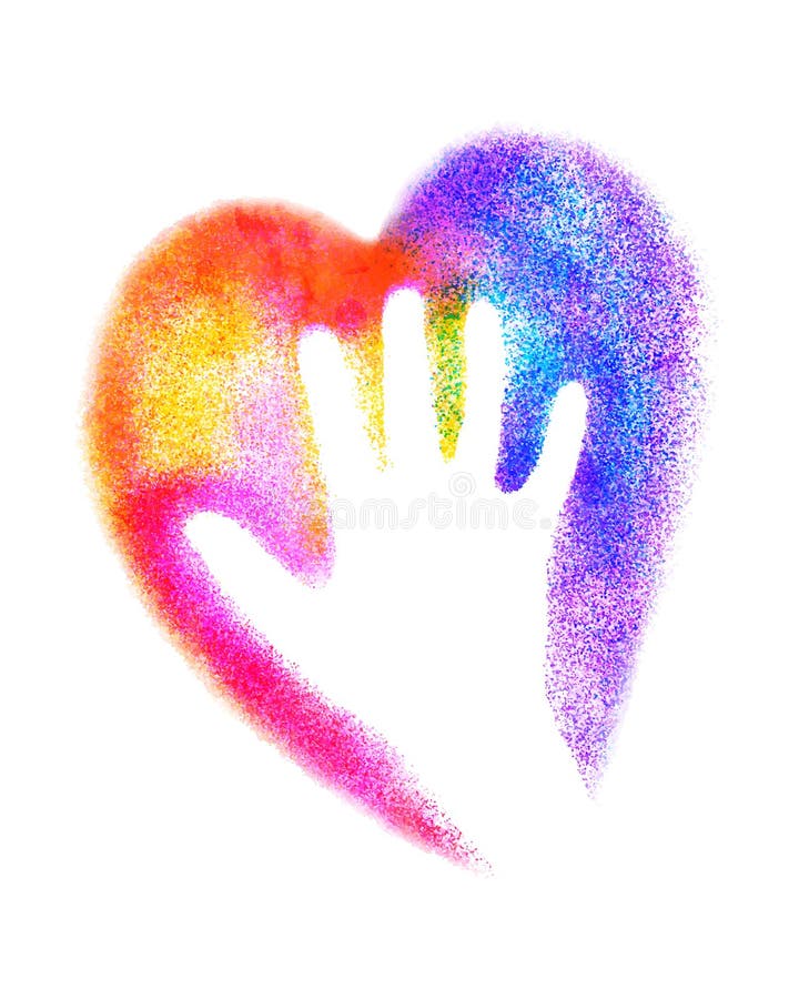 Hand Met Hart Vector Kleurrijke Graffitiillustratie EPS10 Vector ...