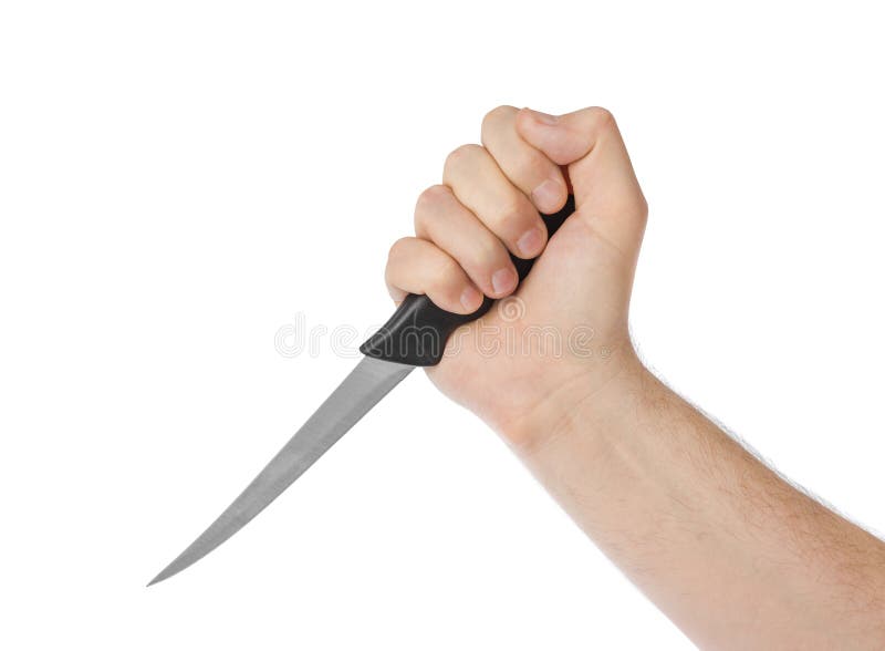 Hand Met Mes Dichtbij Oude Muur Stock Afbeelding - Image of gevaar ...