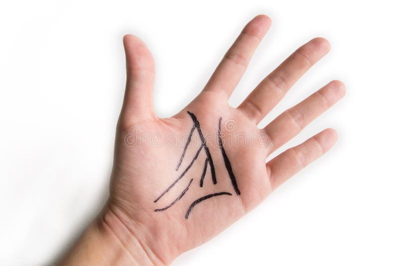 Hand met zwarte lijn stock afbeelding. Image of toekomst - 67771485