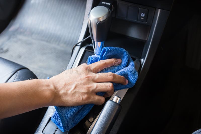 Hand with Microfiber Cloth Cleaning Interior Stock Image - Image of ...