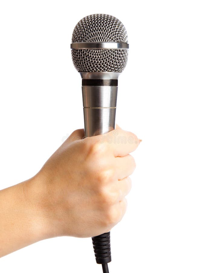 Hand with a microphone stock photo. Image of concert - 48051270