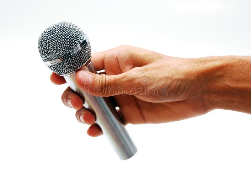 Hand with microphone stock photo. Image of techno, player - 3330402