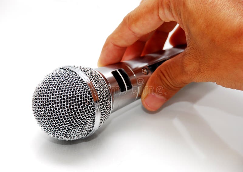 Hand with microphone stock image. Image of player, trance - 3330459