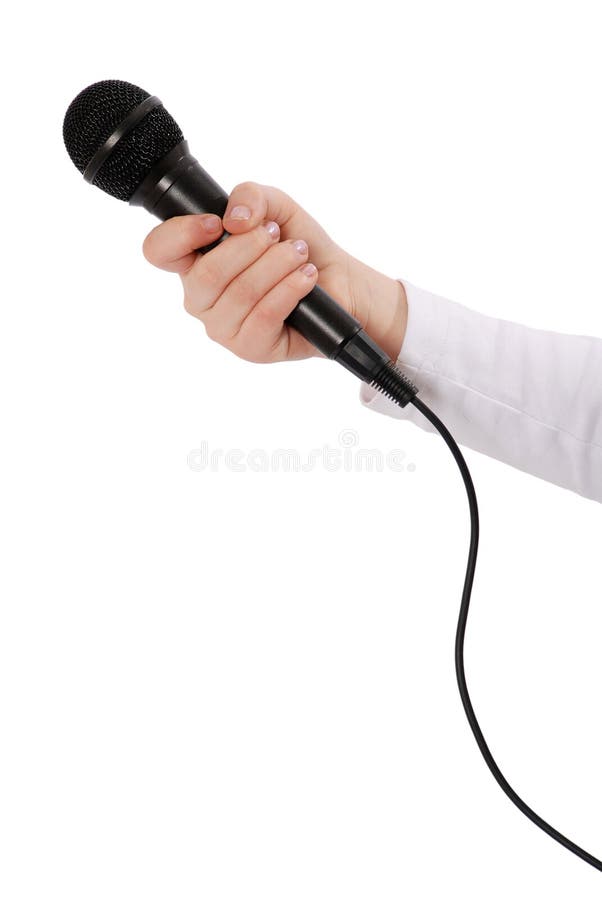 Hand with microphone stock photo. Image of voice, interview - 9333492
