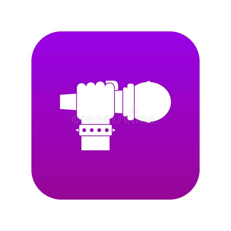 Hand Microphone Icon Digital Purple Stock Vector - Illustration of ...