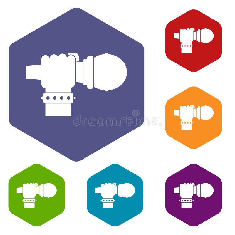 Hand Microphone Icons Set Hexagon Stock Vector - Illustration of singer ...