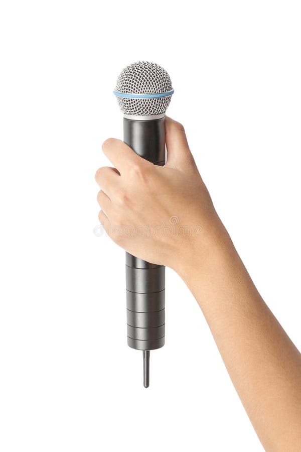 Hand with a Microphone Isolated Stock Photo - Image of karaoke ...