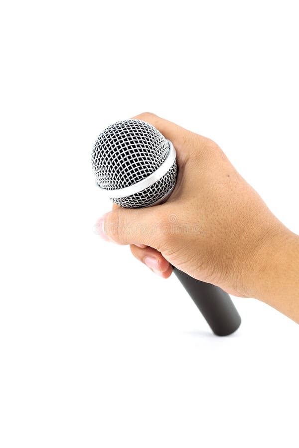 Hand with a microphone stock photo. Image of performance - 43356236