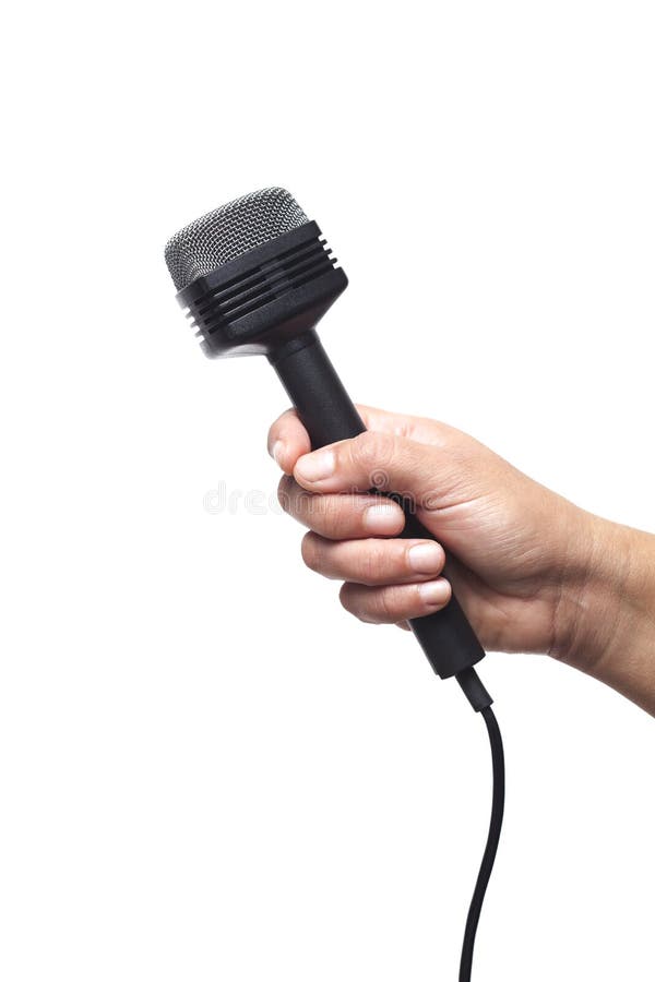 Hand with a microphone stock image. Image of communications - 48051255