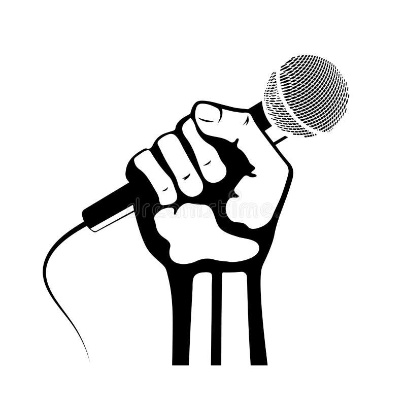 Hand with Microphone Vector Icon Stock Vector - Illustration of ...
