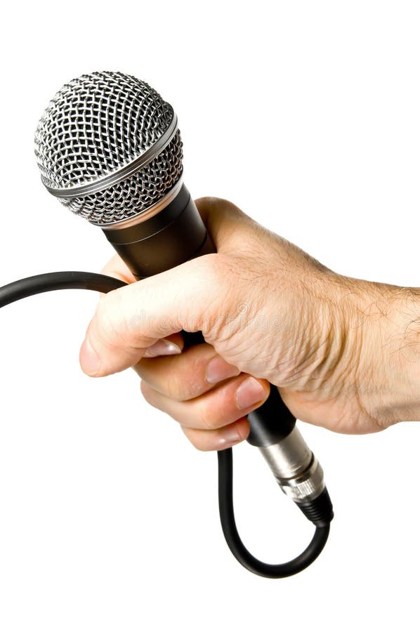 Hand with microphone stock photo. Image of voice, interview - 9333492