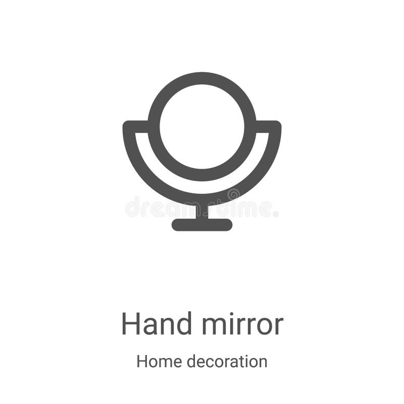 Hand Mirror Icon Vector from Home Decoration Collection. Thin Line Hand ...