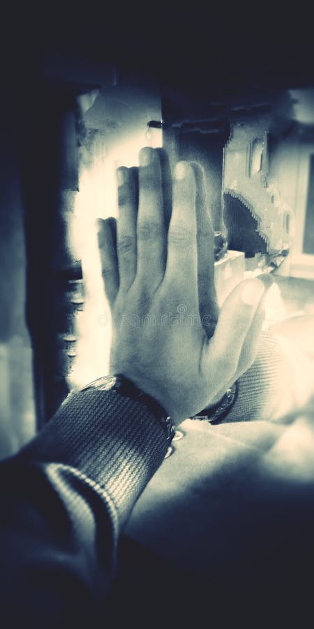 Hand Mirror Reflection Picture Fingers Stock Photo - Image of ...