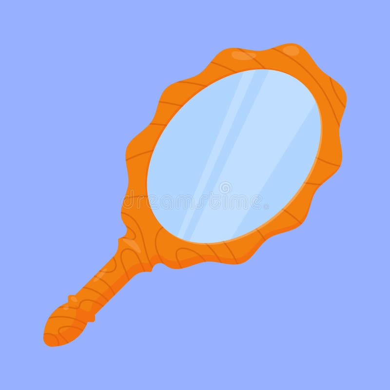 Hand Mirror Vector Icon. Wooden Hand Mirror Illustration Stock Vector ...