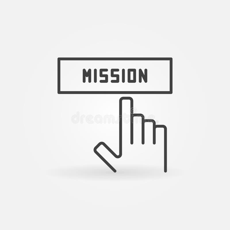 Hand and Mission Button Vector Icon in Outline Style Stock Vector ...