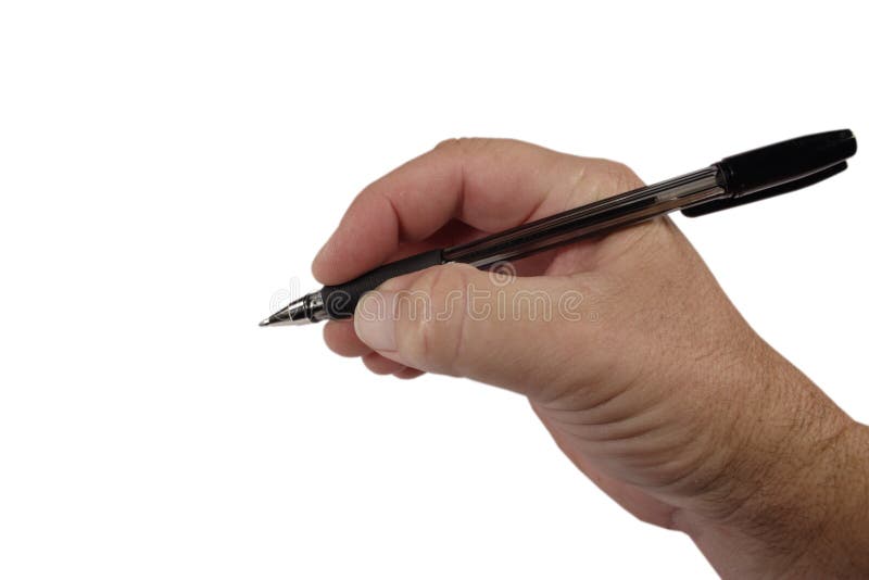 Hand mit Stift stockfoto. Bild von hände, schwarzes, unterschrift - 7836052