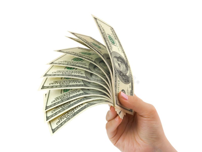 Hand mit Geld stockbild. Bild von büro, querneigung, getrennt - 5762269