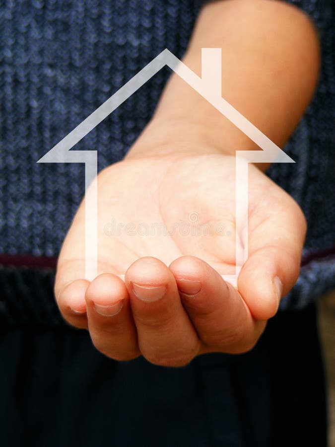 Hand mit Haus stockbild. Bild von zukunft, auslegung - 10485615