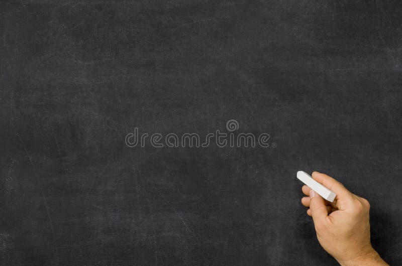 Hand Mit Kreideschreiben Auf Tafel. Stockbild - Bild von lektionen ...